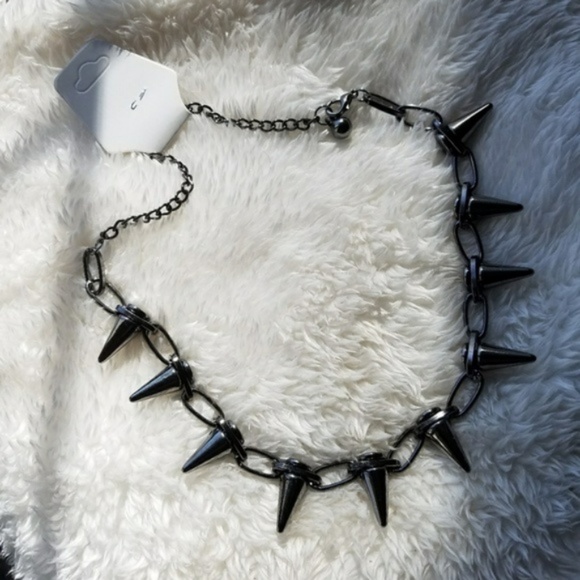 Jewelry | Punk Edgy Gunmetal Spike Choker Collar Necklace | Poshmark